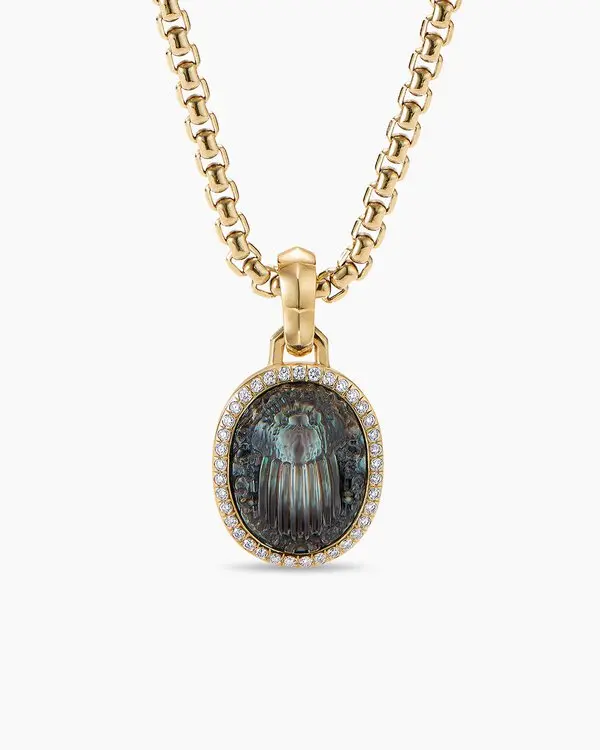 David Yurman 18k Yellow Gold Petrvs® Scarab Amulet - Black Mother Of Pearl