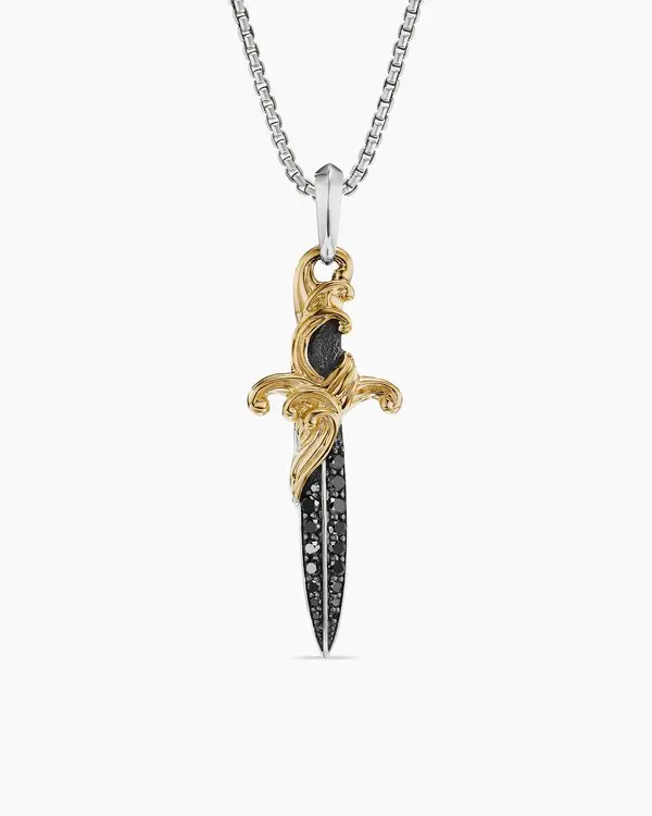 David Yurman Waves Dagger Amulet - Black Diamond