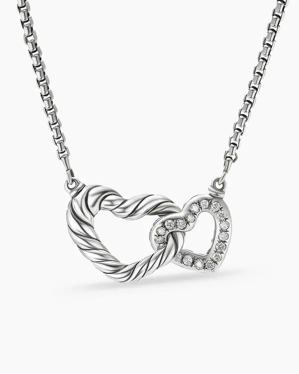 David Yurman Cable Collectibles® Interlocking Heart Necklace - Diamond