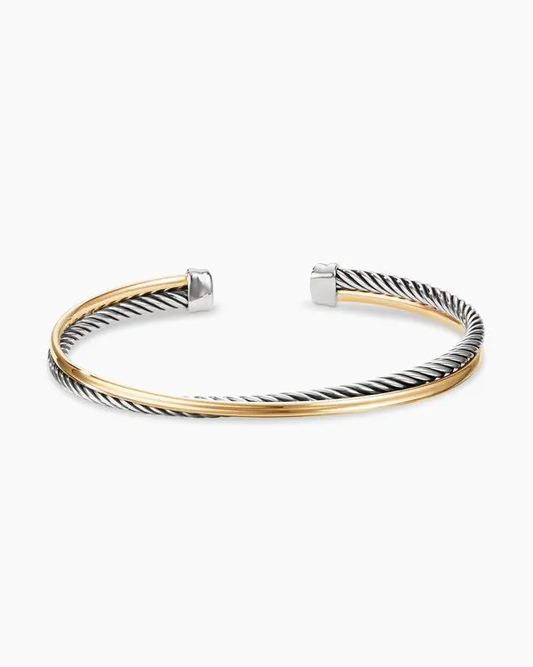 David Yurman Sterling Silver And 18k Yellow Gold Crossover Bracelet - Sterling Silver/18k Yellow Gold