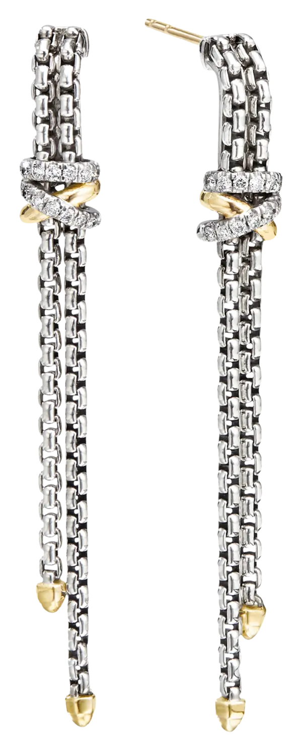 David Yurman Helena Chain Drop Earrings - Diamond