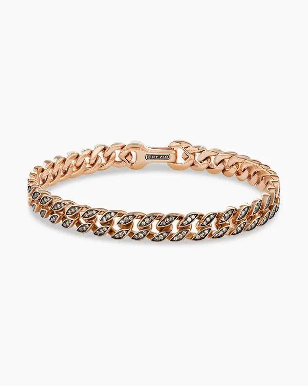 David Yurman Curb Chain Bracelet With Cognac Diamonds - Cognac Diamond