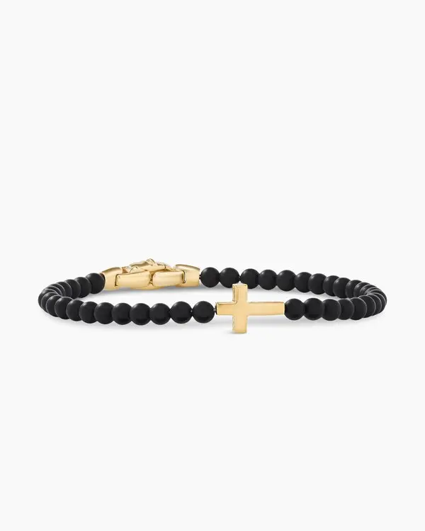 David Yurman Spiritual Beads Bracelet With Cross And - Black Onyx