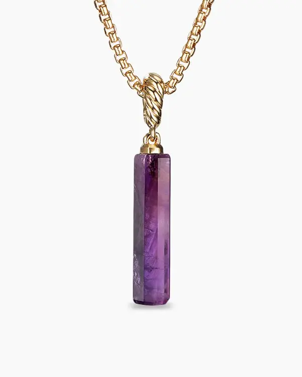 David Yurman Barrel Amulet With And 18k Yellow Gold - Amethyst