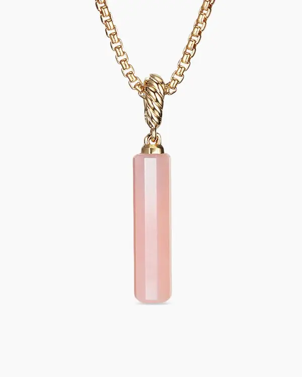 David Yurman Barrel Amulet With And 18k Yellow Gold - Pink Opal