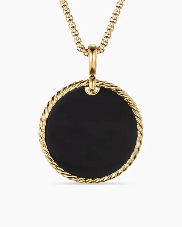 David Yurman Dy Elements Lapis Disc Pendant - Blk Onyx White Agate Mop