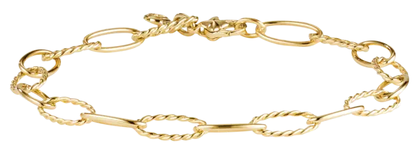 David Yurman Oval Link Bracelet - All 18k Yellow Gold