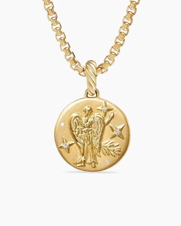 David Yurman Virgo Amulet In 18k Yellow Gold With Diamonds - Diamond