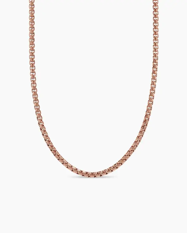 David Yurman 3.4mm Box Chain Necklace - 18k Rose Gold