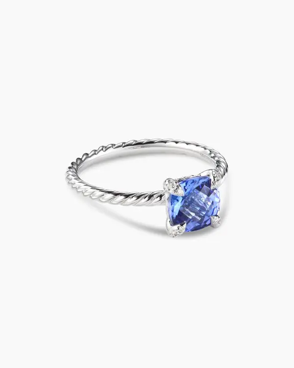 David Yurman Chatelaine Ring With And Diamonds - Tanzanite