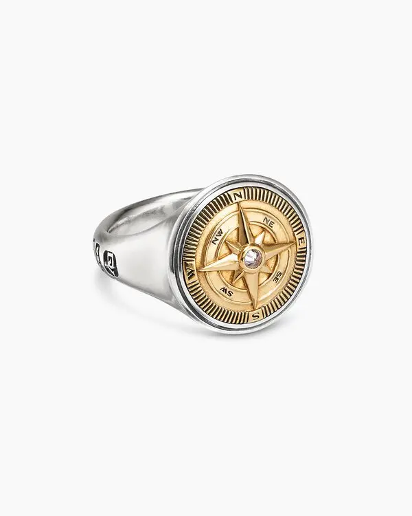 David Yurman Maritime Compass Signet Ring - Diamond