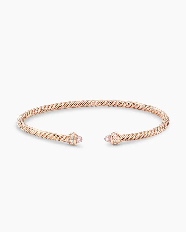 David Yurman Cablespira® Bracelet With And Diamonds - Morganite