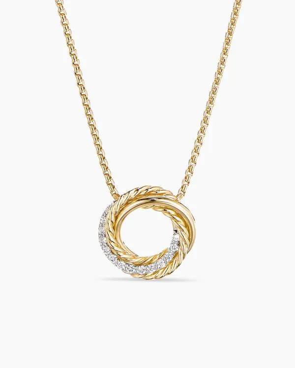 David Yurman Crossover 18k Yellow Gold Pendant Necklace - Diamond