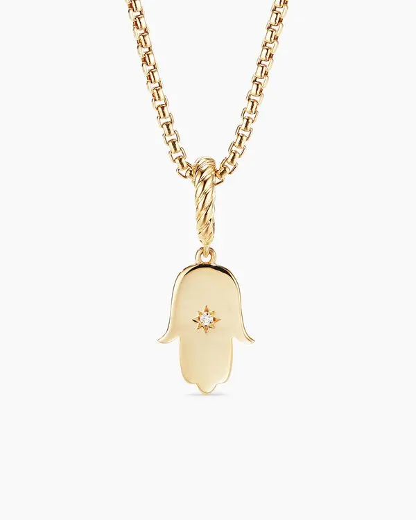 David Yurman 18k Yellow Gold Hamsa Amulet With - Diamond
