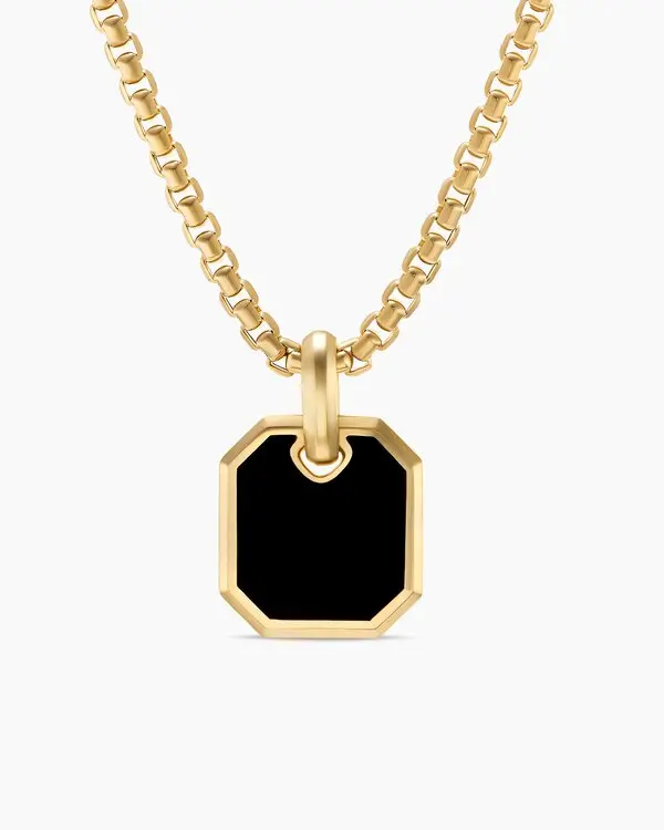 David Yurman 18k Yellow Gold Octagonal Amulet With - Black Onyx