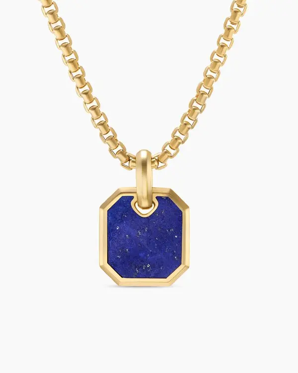 David Yurman 18k Yellow Gold Octagonal Amulet With - Lapis Lazuli