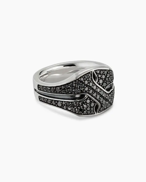 David Yurman Armory® Signet Ring In Sterling Silver With Black Diamonds - Black Diamond