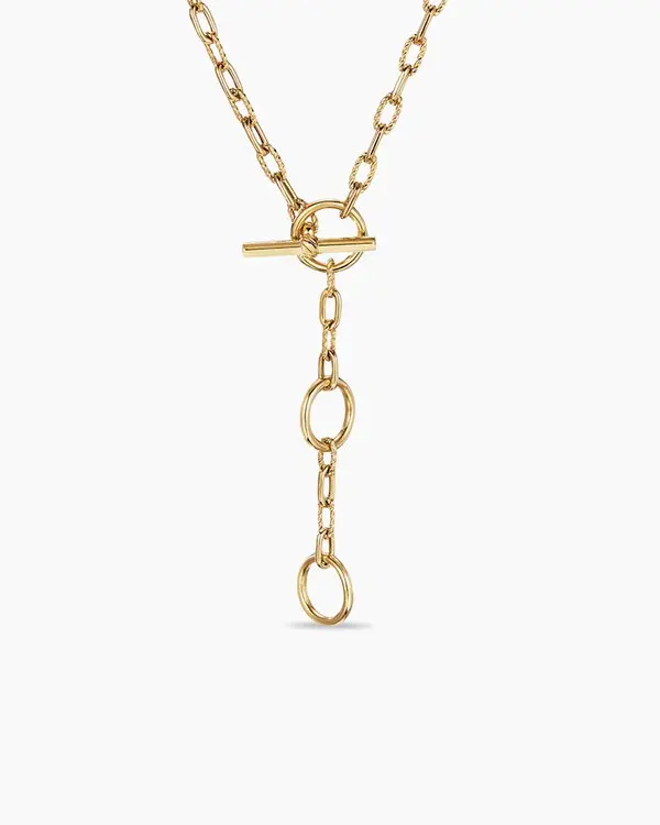 David Yurman Dy Madison® Three Ring Chain Necklace - All 18k Yellow Gold