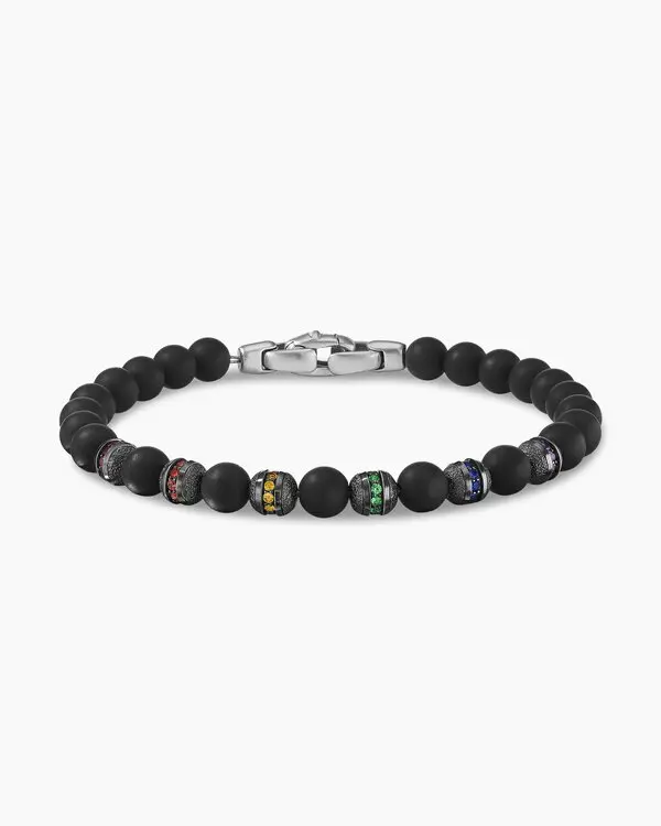 David Yurman Spiritual Beads Bracelet - Black Onyx/sapphire/tsavorite