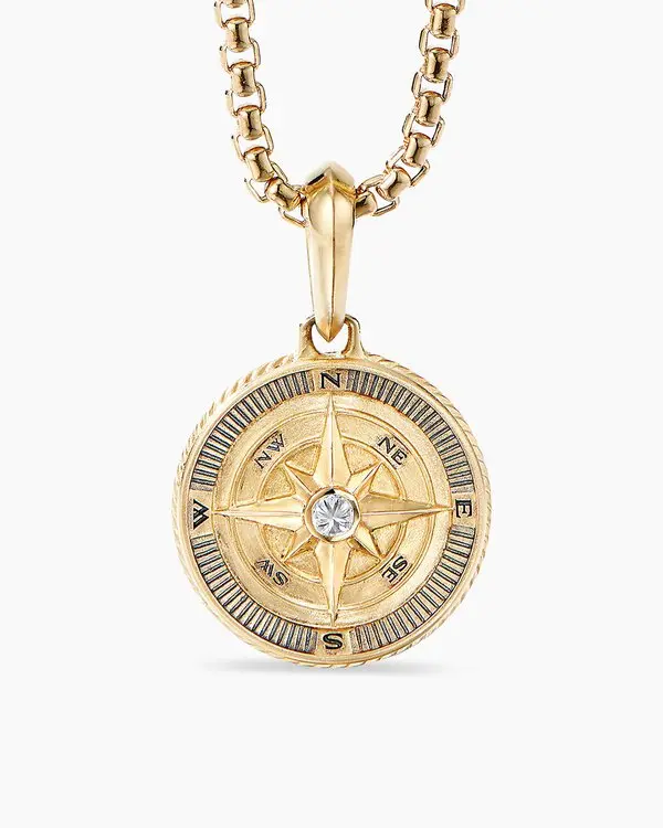 David Yurman Maritime® Compass Amulet In 18k Yellow Gold With - Diamond
