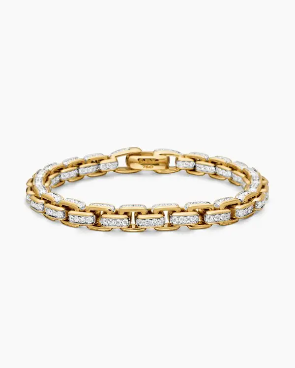 David Yurman 18k Yellow Gold 8mm Box Chain Bracelet - All 18k Yellow Gold