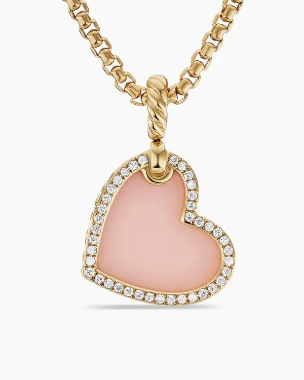 David Yurman Dy Elements® Heart Amulet - Pink Opal