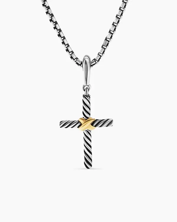 David Yurman Petite X Cross Pendant - Sterling Silver/18k Yellow Gold