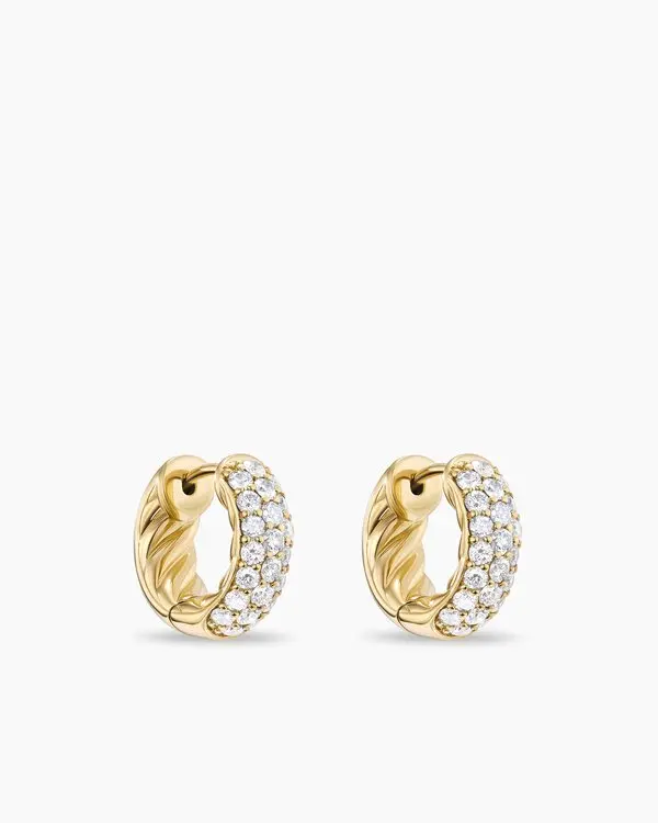 David Yurman Dy Mercer® Micro Hoop Earrings - Diamond