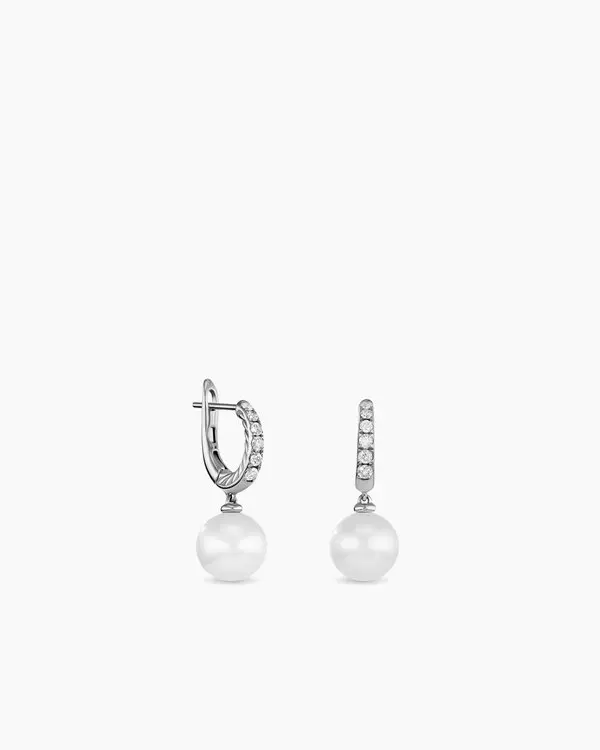 David Yurman And Diamond Drop Earrings Pearl Editorialist