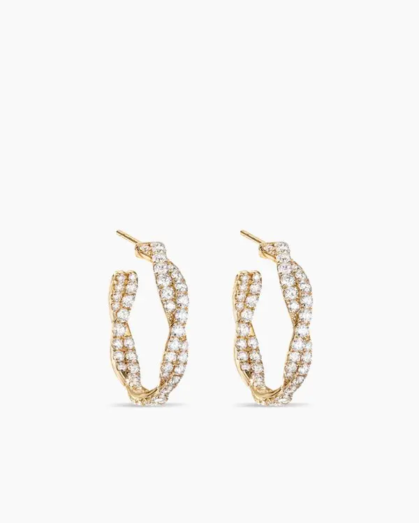 David Yurman Floating Hoop Earrings - Diamond
