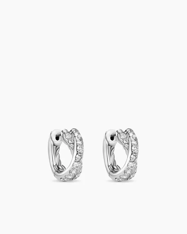 David Yurman Pavé Crossover Hoop Earrings - Diamond