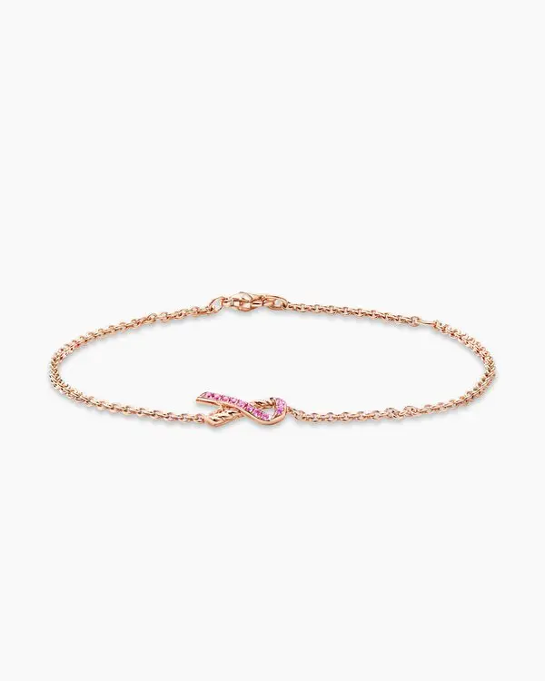David Yurman Cable Collectibles® Ribbon Chain Bracelet - Pink Sapphire