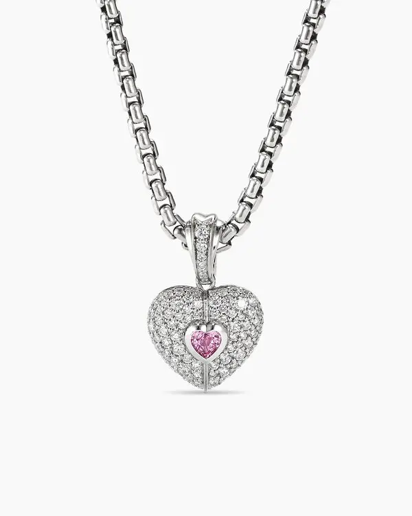 David Yurman Sy Heart Amulet - Pink Sapphire