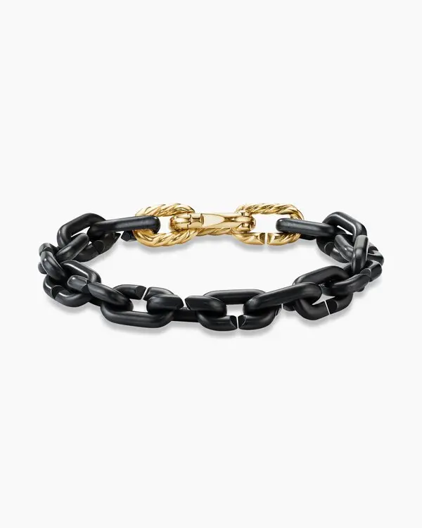 David Yurman Chain Links Bracelet - Black Titanium/18k