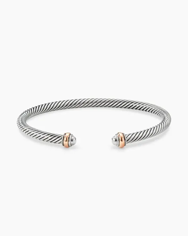David Yurman Classic Cable Bracelet - Silver/18k Rose Gold