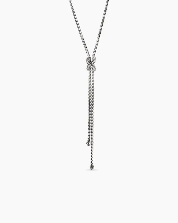 David Yurman Petite X Lariat Necklace - Diamond