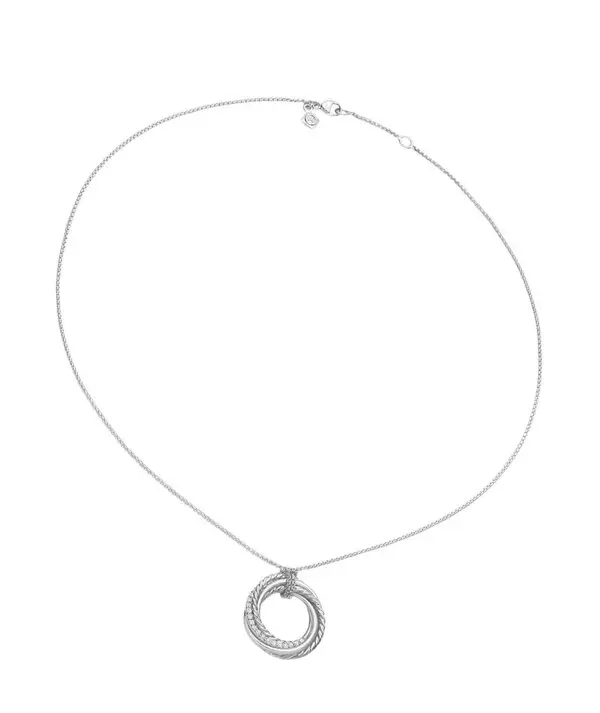 David Yurman Crossover Sterling Silver Pendant Necklace - Diamond