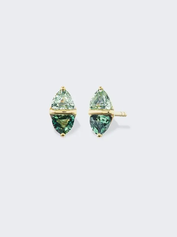 EMILY P. WHEELER Sapphire And Diamond Stud Earrings - 18k Yellow Gold