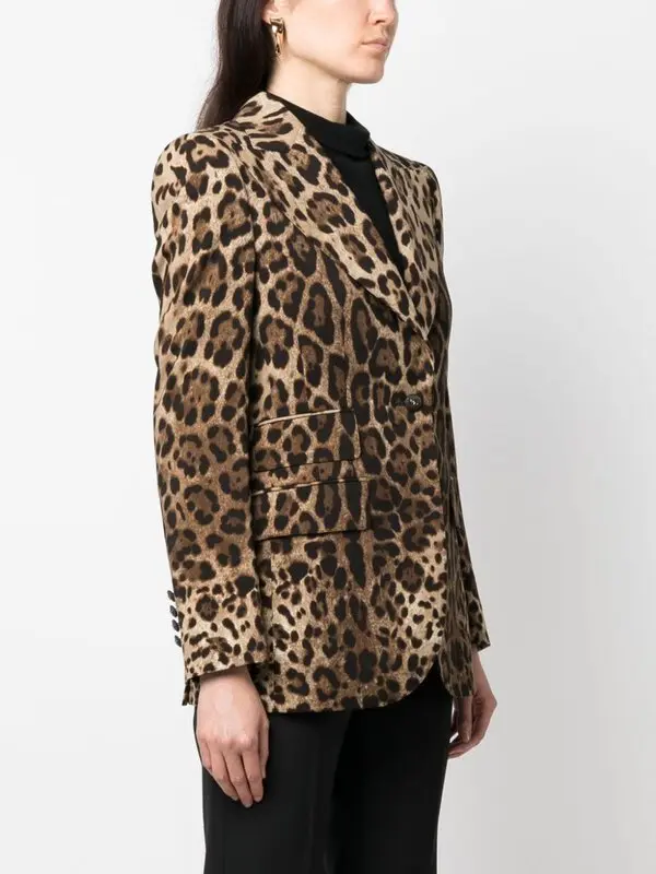 Dolce & Gabbana Leopard-print Single-breasted Blazer