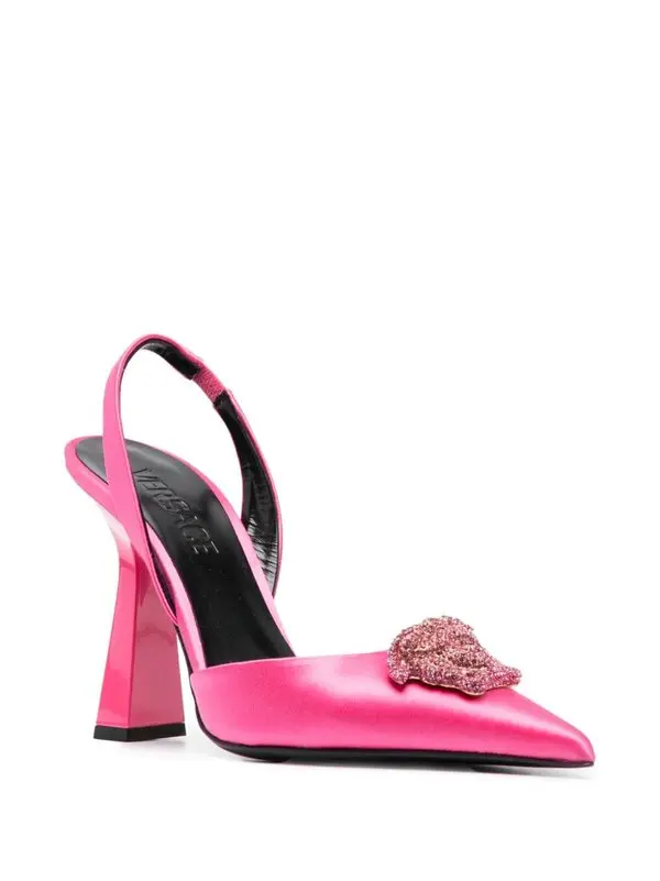 Versace La Medusa 105mm Slingback Pumps - Pink