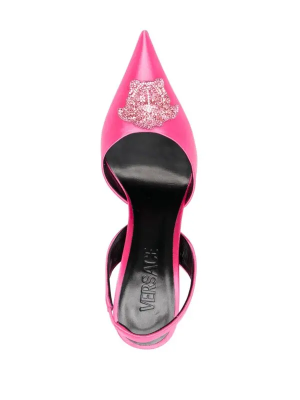 Versace La Medusa 105mm Slingback Pumps - Pink
