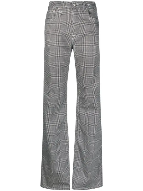 R13 Jane Plaid Straight-flared Jeans - Black