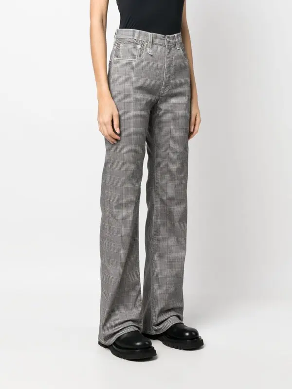 R13 Jane Plaid Straight-flared Jeans - Black