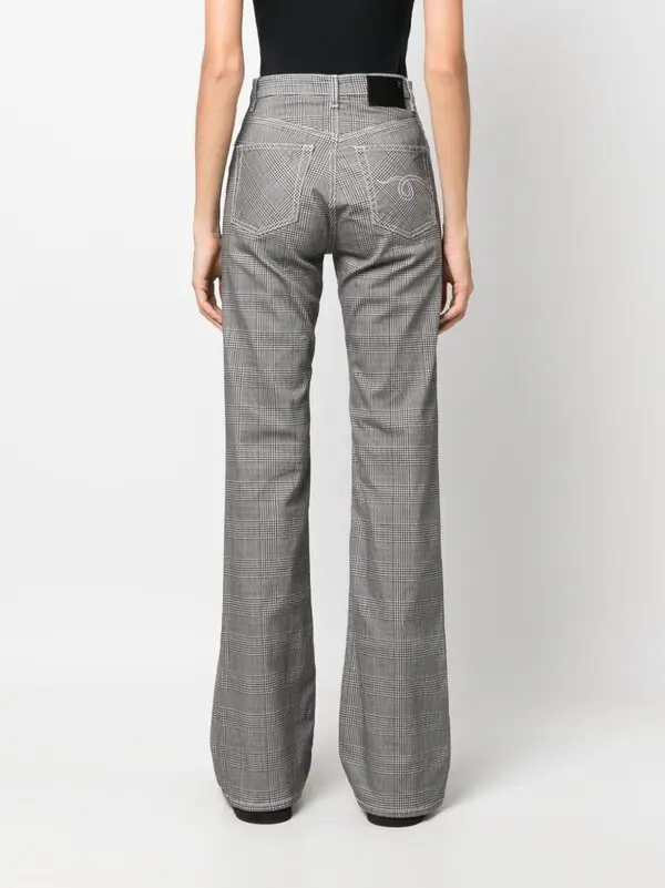 R13 Jane Plaid Straight-flared Jeans - Black