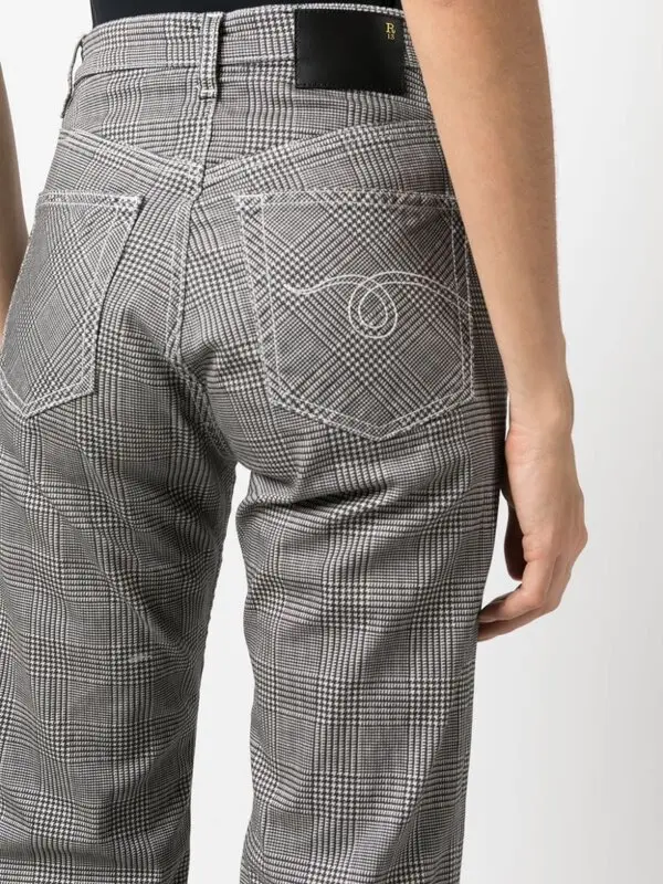 R13 Jane Plaid Straight-flared Jeans - Black