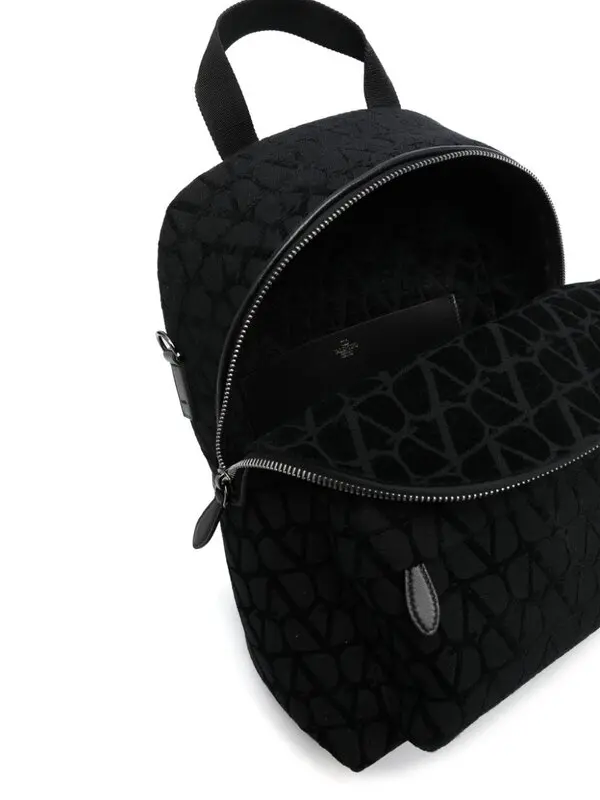 Valentino Garavani Jacquard Pocket Backpack - Black