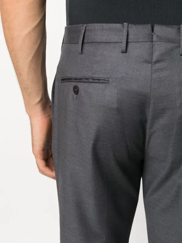 Incotex Slim-cut Virgin-wool Trousers - Grey