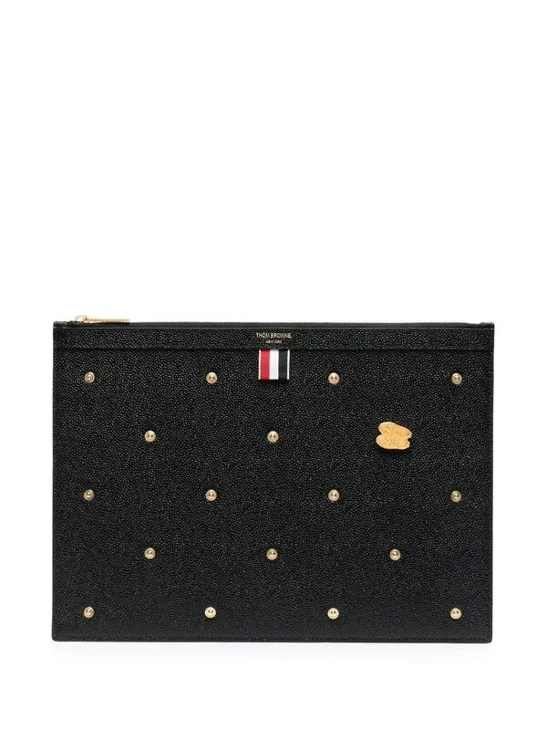 Thom Browne Pebble Grain Leather Document Holder - Black