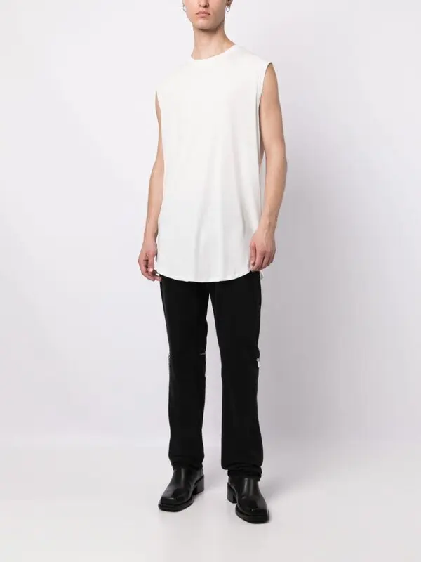 JULIUS Curved-hem Cotton Tank Top