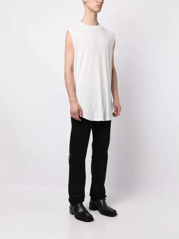 JULIUS Curved-hem Cotton Tank Top